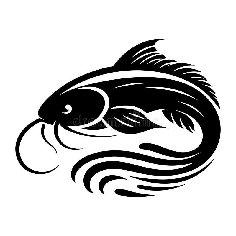 Minimalist Catfish Icon Vector Illustration Stock Vector - Illustration ...