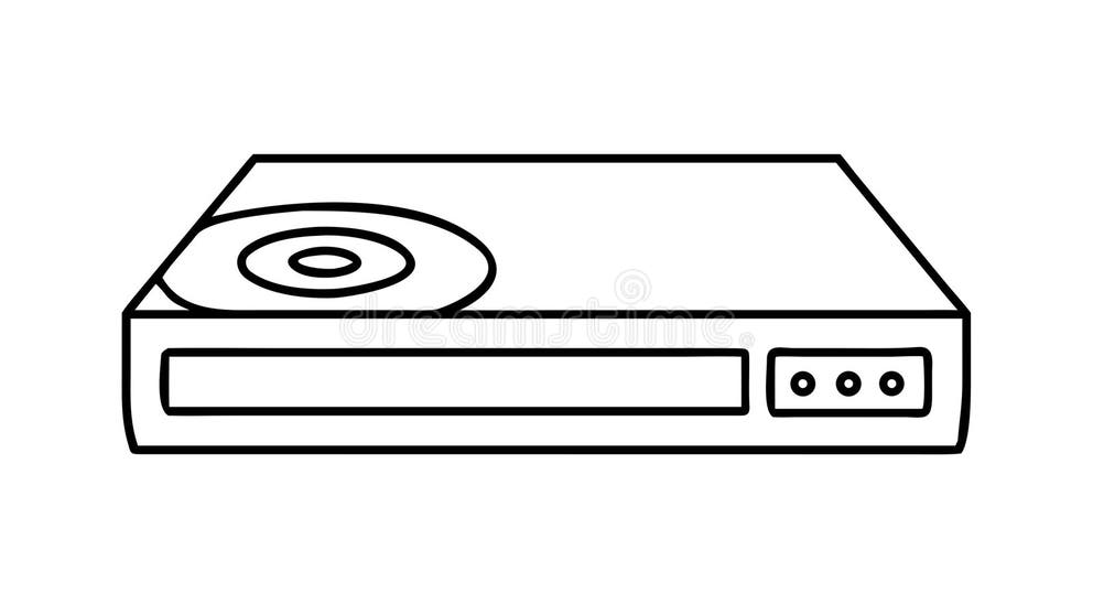 Minimalist CD DVD Player Outline for Modern Electronics, Vector Design ...