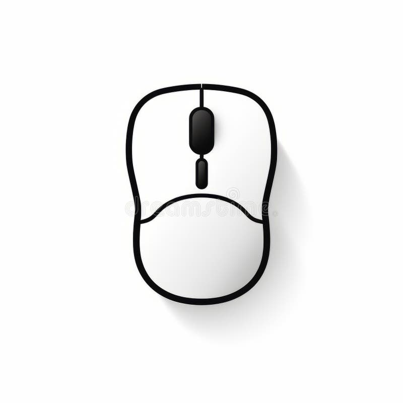 Minimalist Ceramic Computer Mouse Icon with Shadows Stock Illustration ...