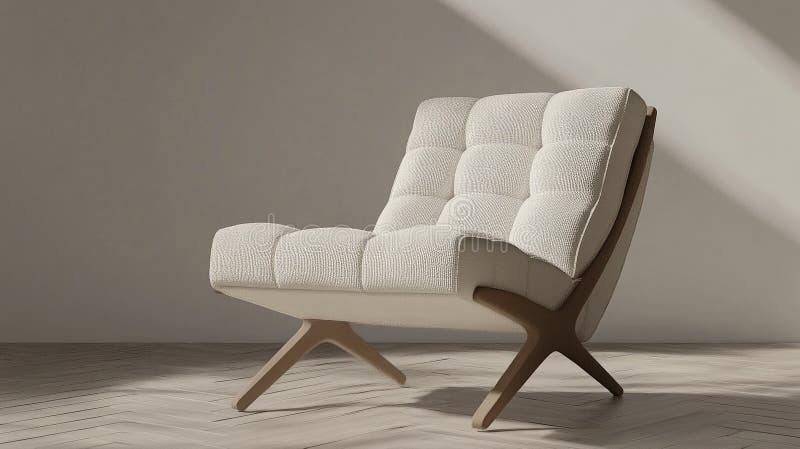 A Minimalist Chair Design Against a Serene White Wall, Capturing ...