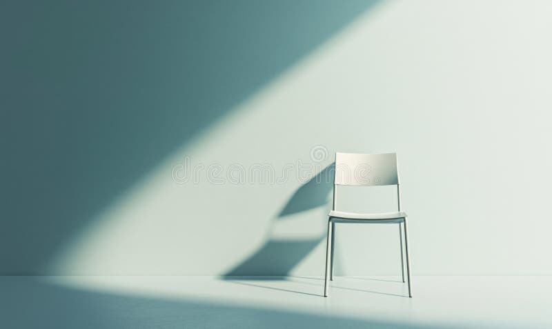 Minimalist Chair in Soft Light, Casting Shadow on Wall Stock Photo ...