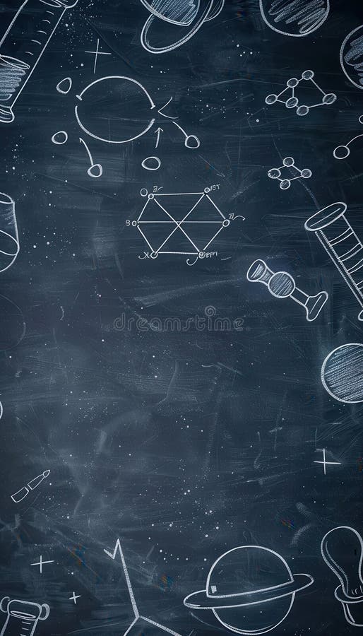 Minimalist Chalkboard Frame with School Icons for Educational Design ...