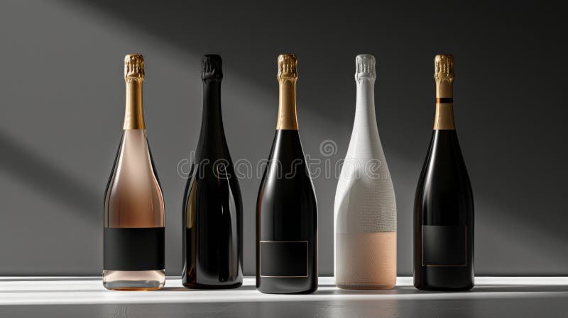 Minimalist Champagne Bottle Array, Using Contemporary Design and ...