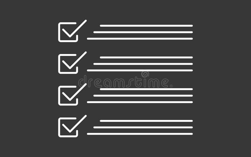 Minimalist Checklist Icon with Completed Tasks. White Checkmarks and ...