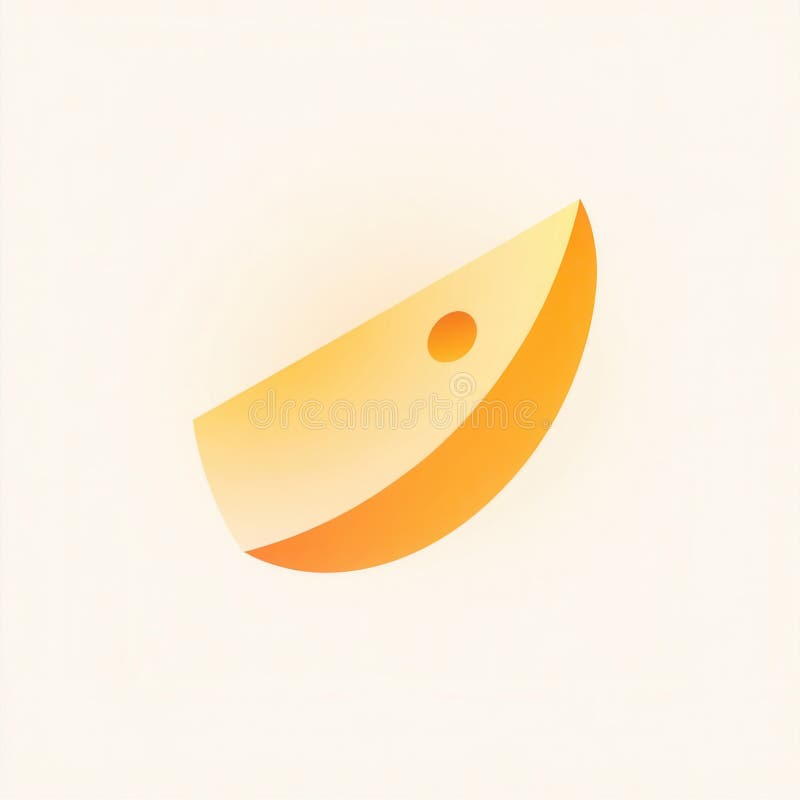 Minimalist Cheese Wedge Logo with Soft Gradient Design in Cartoon Style ...