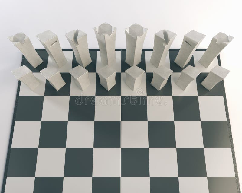 Minimalist Chess Board Setup Stock Illustration - Illustration of ...