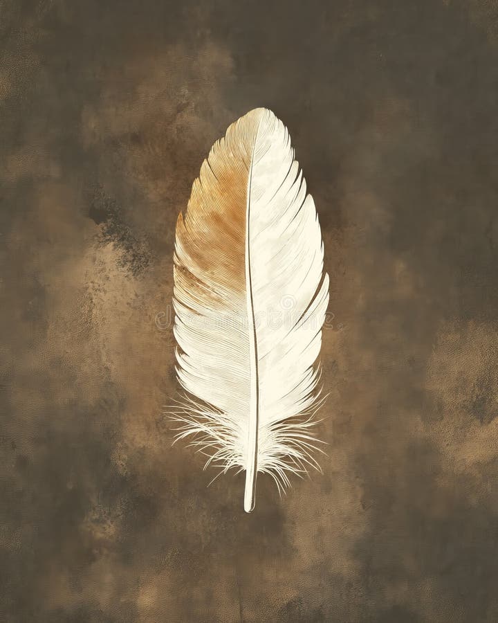 Minimalist Chicken Feather Line Art Stock Illustration - Illustration ...