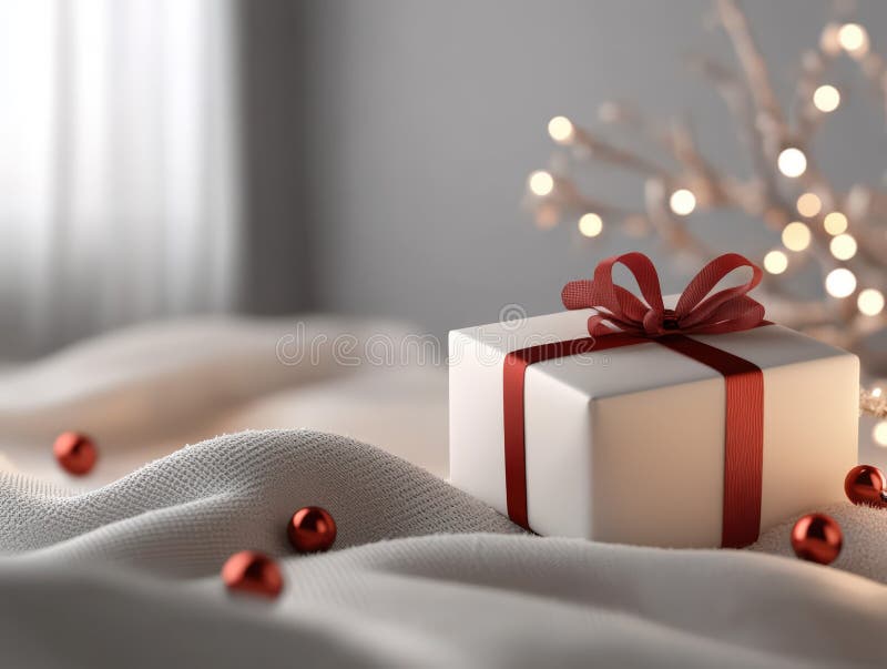 A Minimalist Christmas Gift in the Corners Stock Image - Image of ...