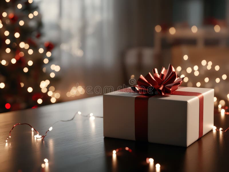 A Minimalist Christmas Gift in the Corners Stock Image - Image of ...