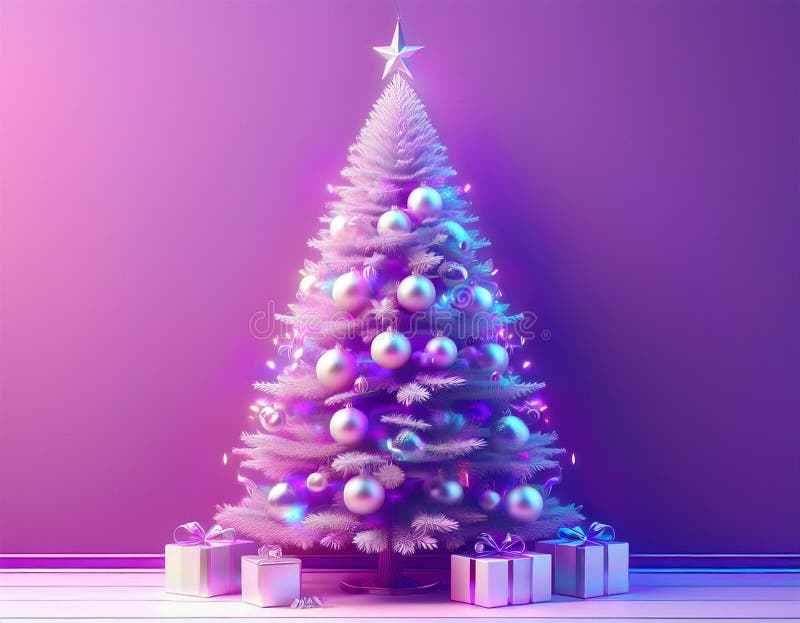 Minimalist Christmas Tree with Modern White and Silver Decorations ...