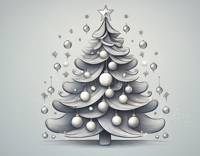 Minimalist Christmas Tree with Modern White and Silver Decorations ...