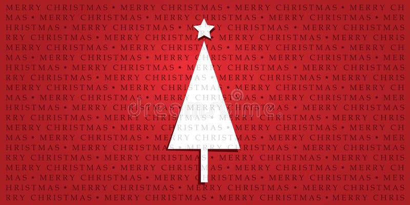 Minimalist Christmas Tree Shape on Red Background with Merry Christmas ...