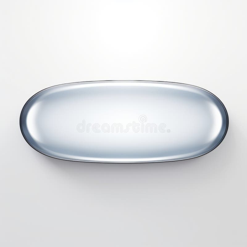 Minimalist Chrome Oval: Soft Edges, Atmospheric Effects, Reflective ...