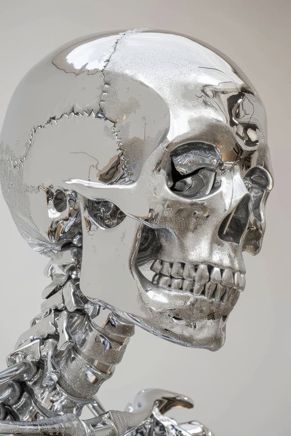 Minimalist Chrome Skeleton Design Featuring Clear Outlines and ...