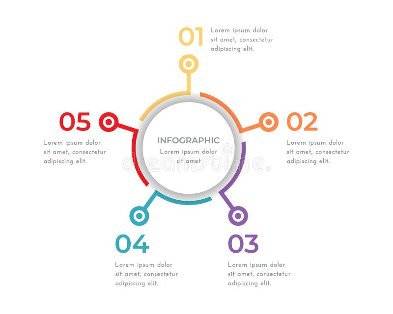 Minimalist Circle Business Infographic Templates. Round Elements Vector ...