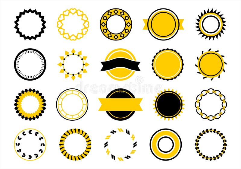 Minimalist Circle Logo Element Set Stock Vector - Illustration of black ...