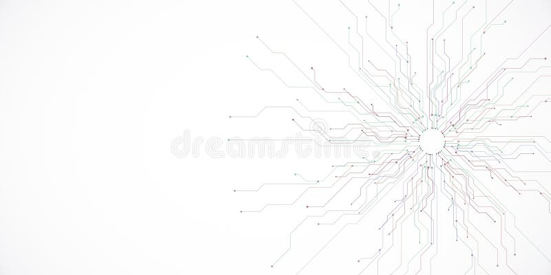 Minimalist Circuit Board Design on White Background. 3D Rendering Stock ...