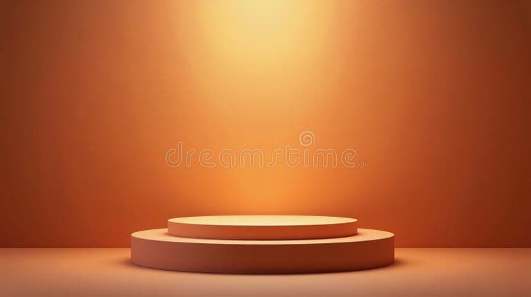 A Minimalist, Circular Display Platform Bathed in Warm, Ambient Light ...