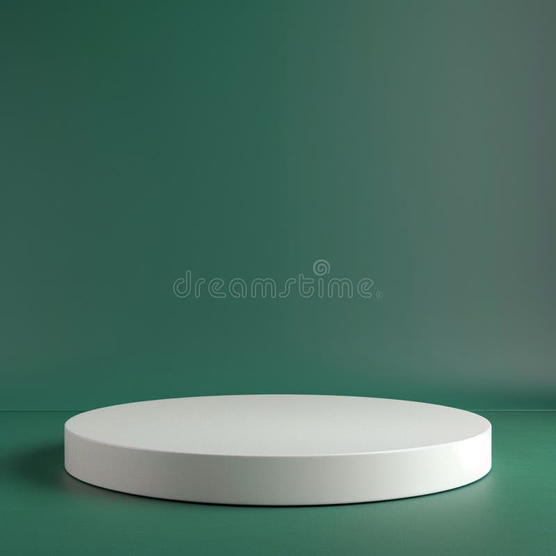 Minimalist Circular Display Platform on a Muted Green Background. Stock ...