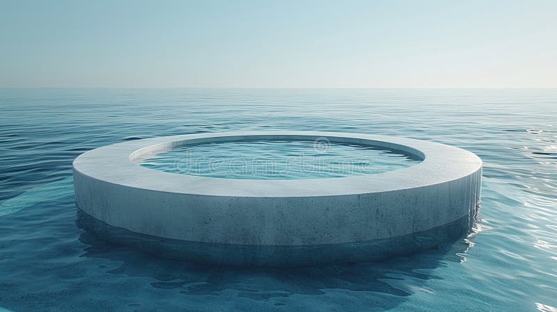 Circular Pool in the Ocean stock image. Image of smoothness - 335795881