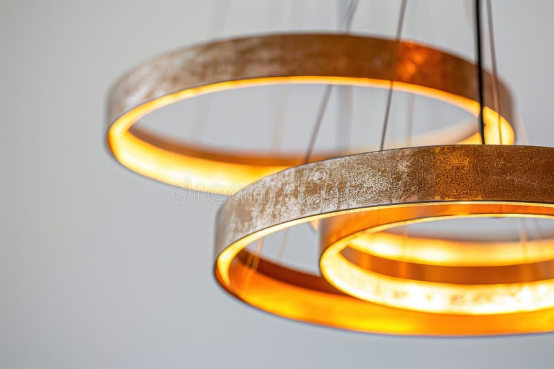 Minimalist Circular Ring Lamp with Soft Lighting on a White Backdrop ...