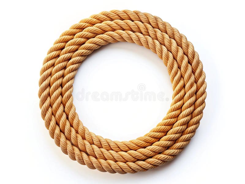 Minimalist Circular Rope Frame Isolated White Background for Versatile ...