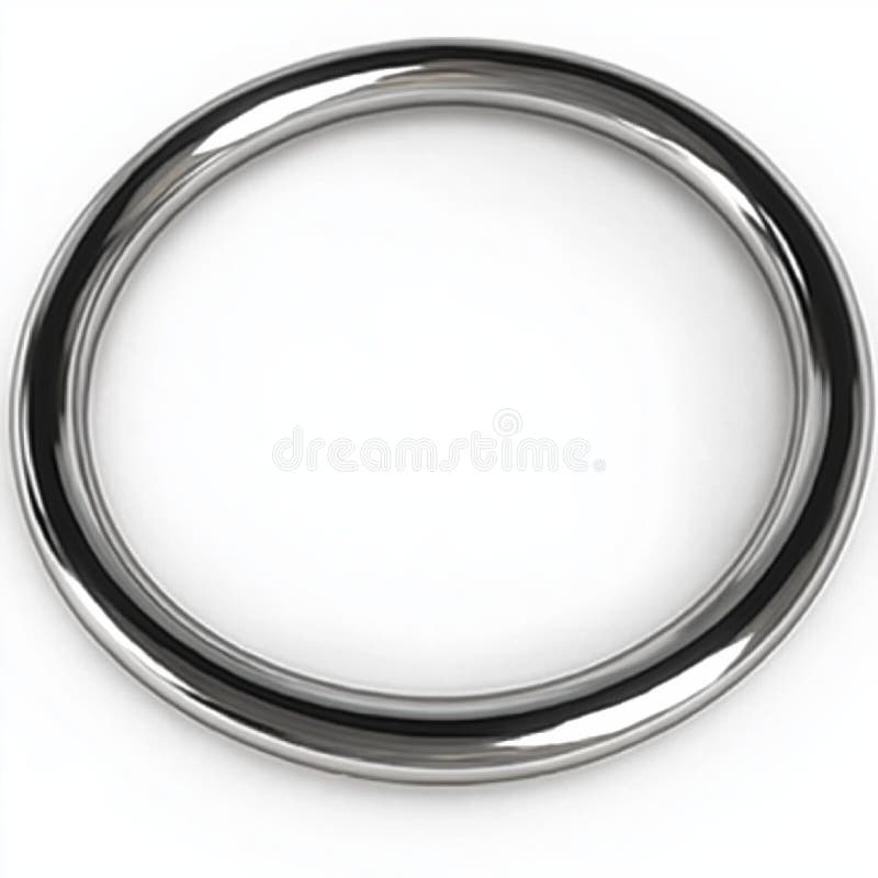Minimalist Circular Steel Ring on White Background Symbolizing Unity ...