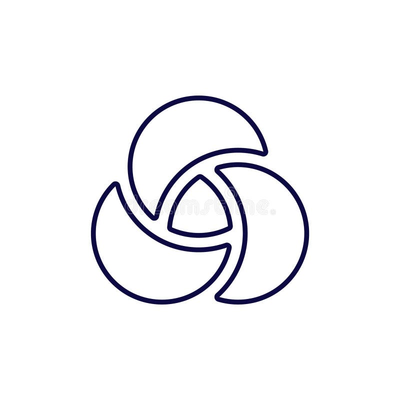 Minimalist Circular Symbol with Three Interlocking Petals in ...