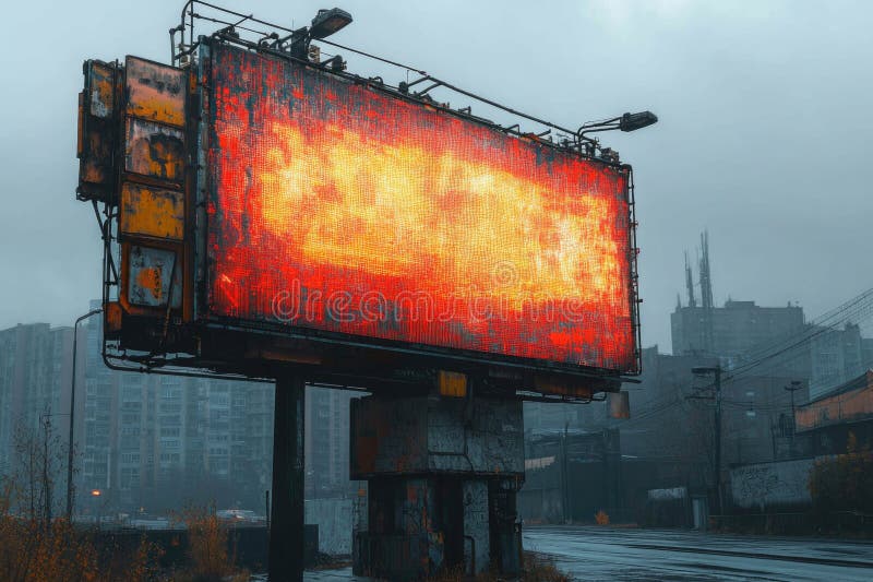 Minimalist City Billboard with Abstract Cyber Visuals and Clean Design ...