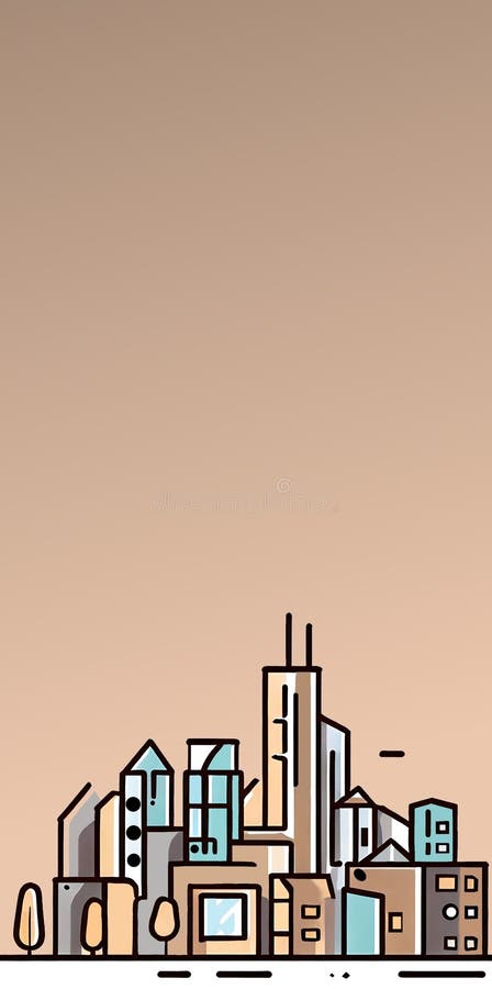 Illustration of Minimalist Modern City Wallpaper Stock Illustration ...