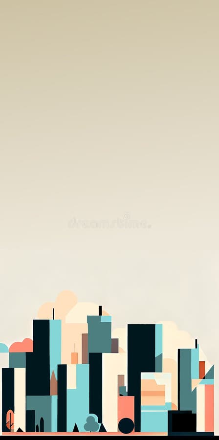 Illustration of Minimalist Modern City Wallpaper Stock Illustration ...