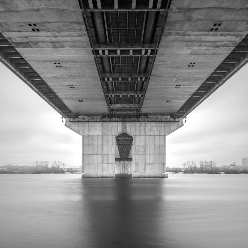 Minimalist Cityscape with the Bridge Stock Photo - Image of road ...