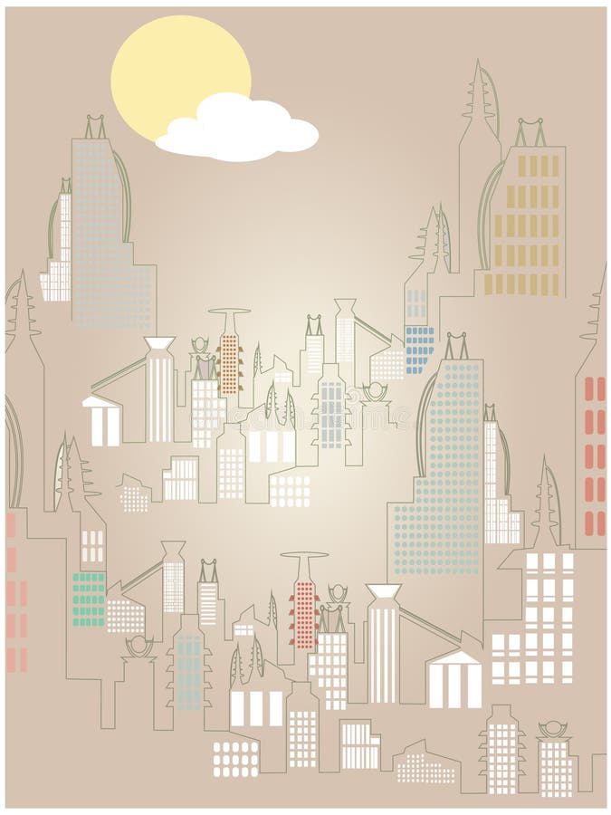 Minimalist Cityscape Illustration Stock Vector - Illustration of ...