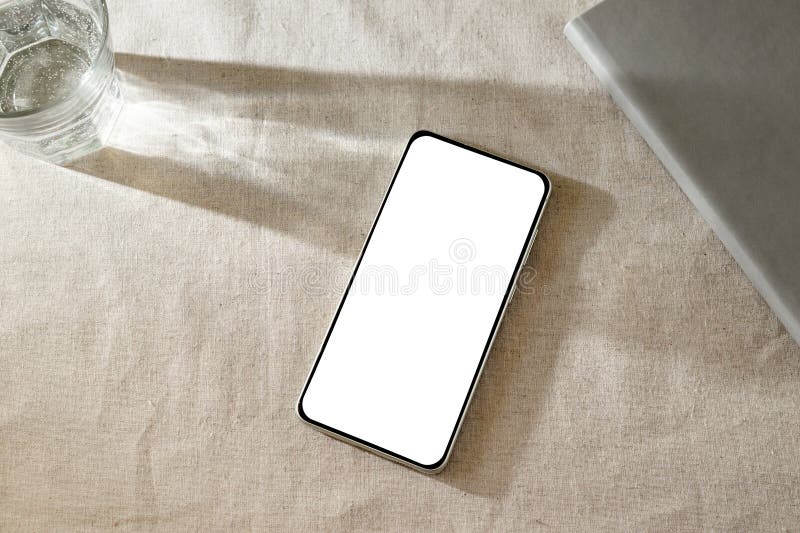 Minimalist Classic Business Mock Up, Mobile Phone with White Empty ...