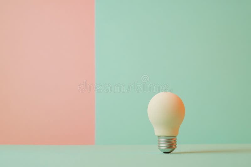 A Minimalist Clay Light Bulb on a Pastel Backdrop in a Modern Design ...
