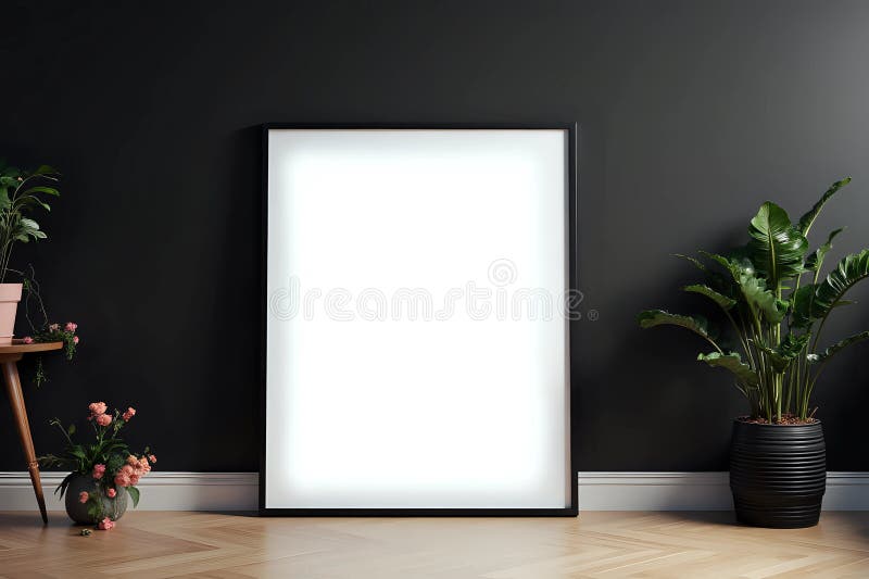 Minimalist and Clean Square Black Poster or Photo Frame Mockup on the ...