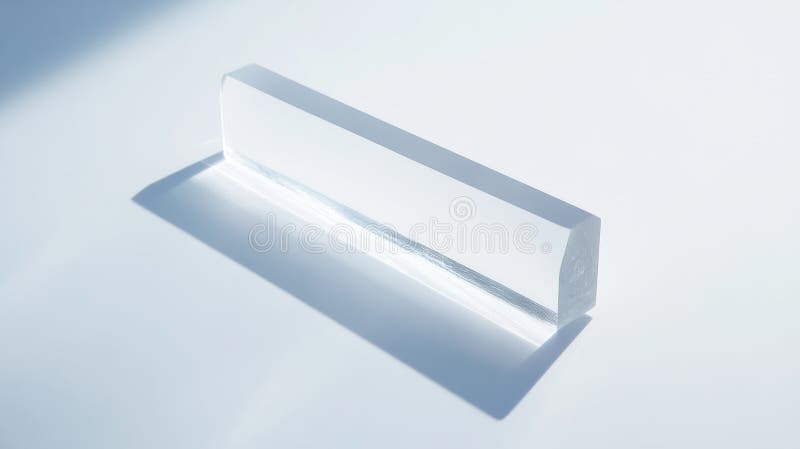 Minimalist Clear Glass Prism on White Background with Soft Shadows and ...