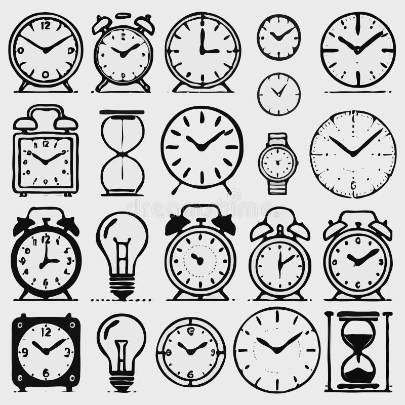 Minimalist Clear Silhouettes of Various Items on an Optical Theme ...