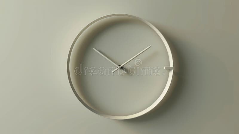 A Minimalist Clock with a Circular Frame and Simple Geometric Hands ...