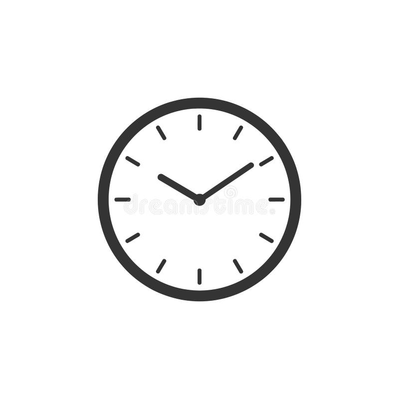Minimalist Clock Design in Black and White Vector Illustration Stock ...