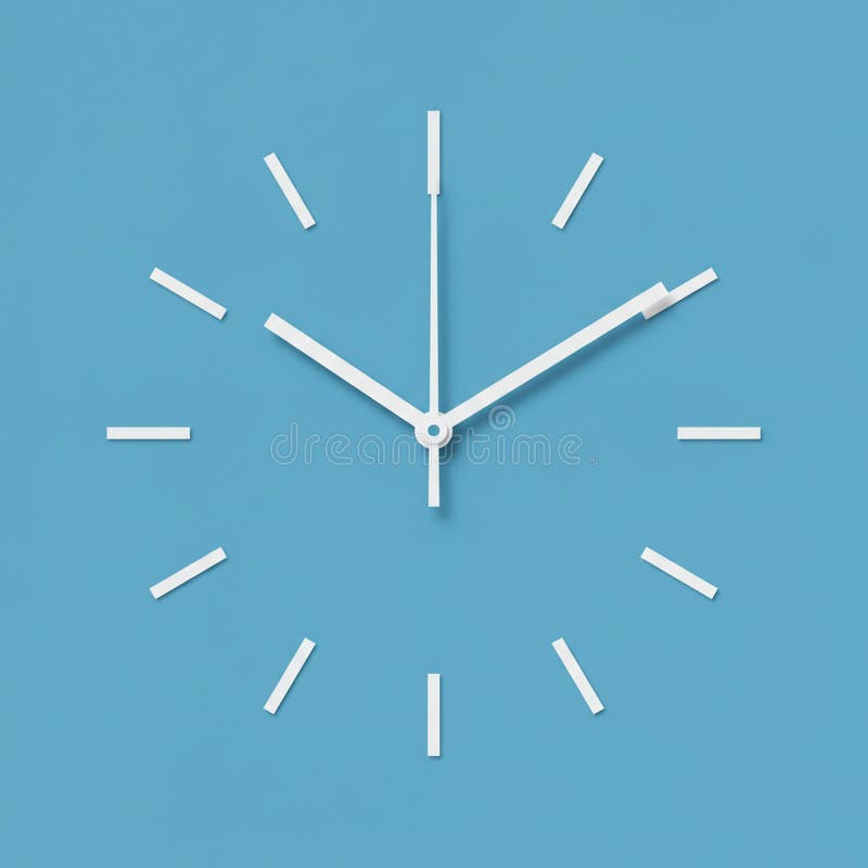 Minimalist Clock Design Featuring White Hour and Minute Hands, and a ...
