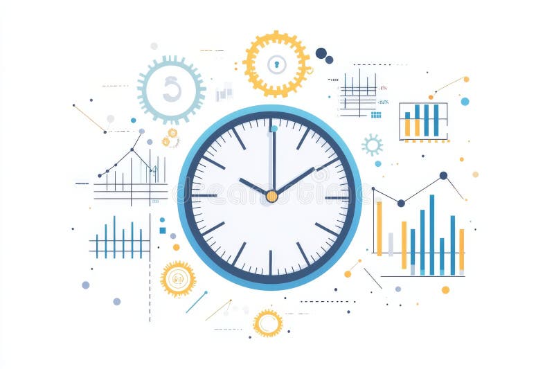 Data-driven Time Management Clock Illustration Stock Illustration ...