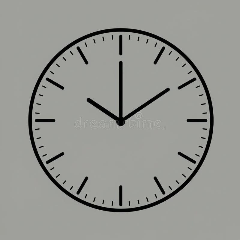 Minimalist Clock Design with a Round Shape, Featuring Black Hour and ...