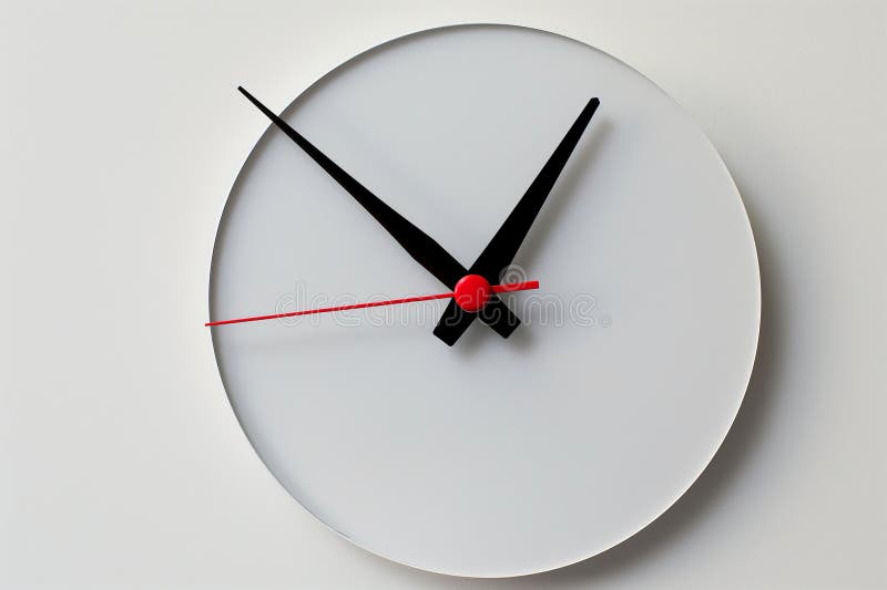 Minimalist Clock Design on White Background Stock Photo - Image of ...