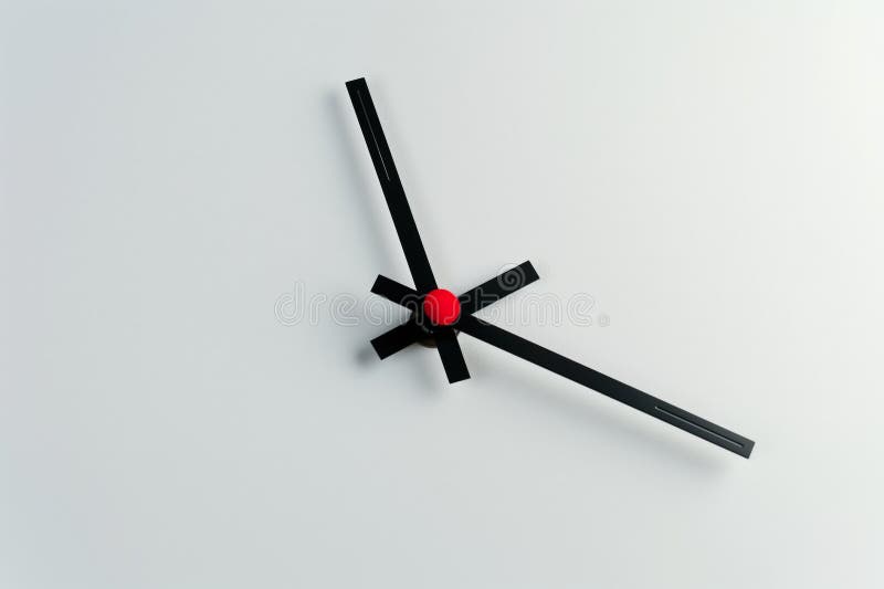 Minimalist Clock Hands on White Background Stock Image - Image of ...