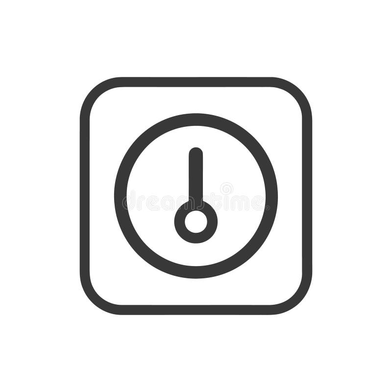 Simple Thermometer Icon in Square Frame: Modern Minimalist Design Stock ...