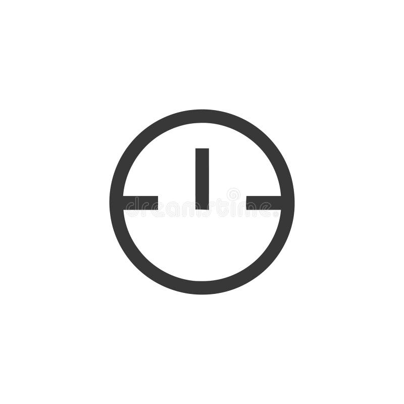 Circular Power Outlet Symbol: Simple Electrical Socket Icon Stock ...