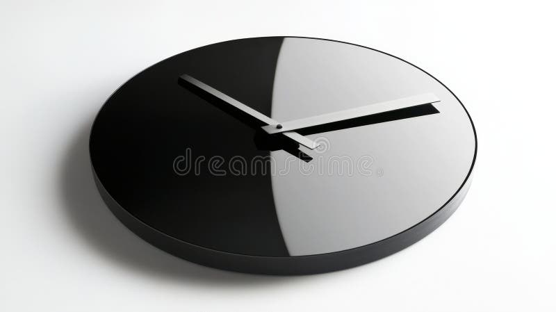 Minimalist Clock without Numbers in Modern Black Design Stock Photo ...