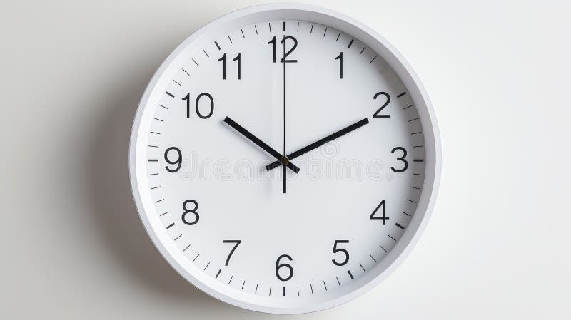 Minimalist clock white stock illustration. Illustration of photograph ...