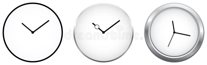 Minimalist Clocks stock illustration. Illustration of hours - 28349395
